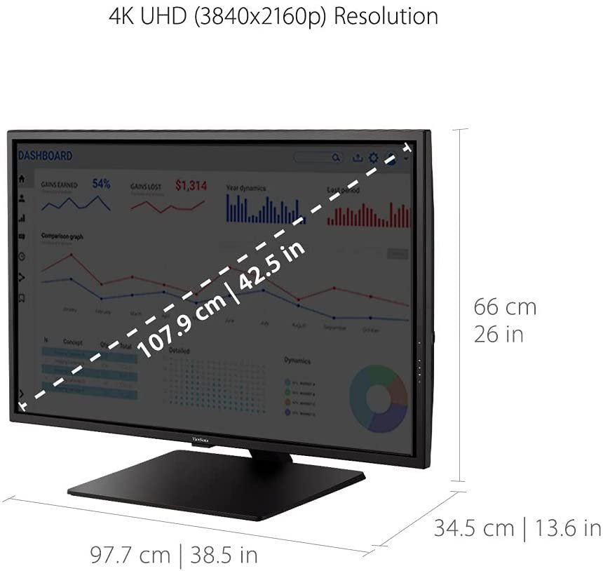 ViewSonic VX4381-4K 43 Inch Ultra 4K Monitor Widescreen...